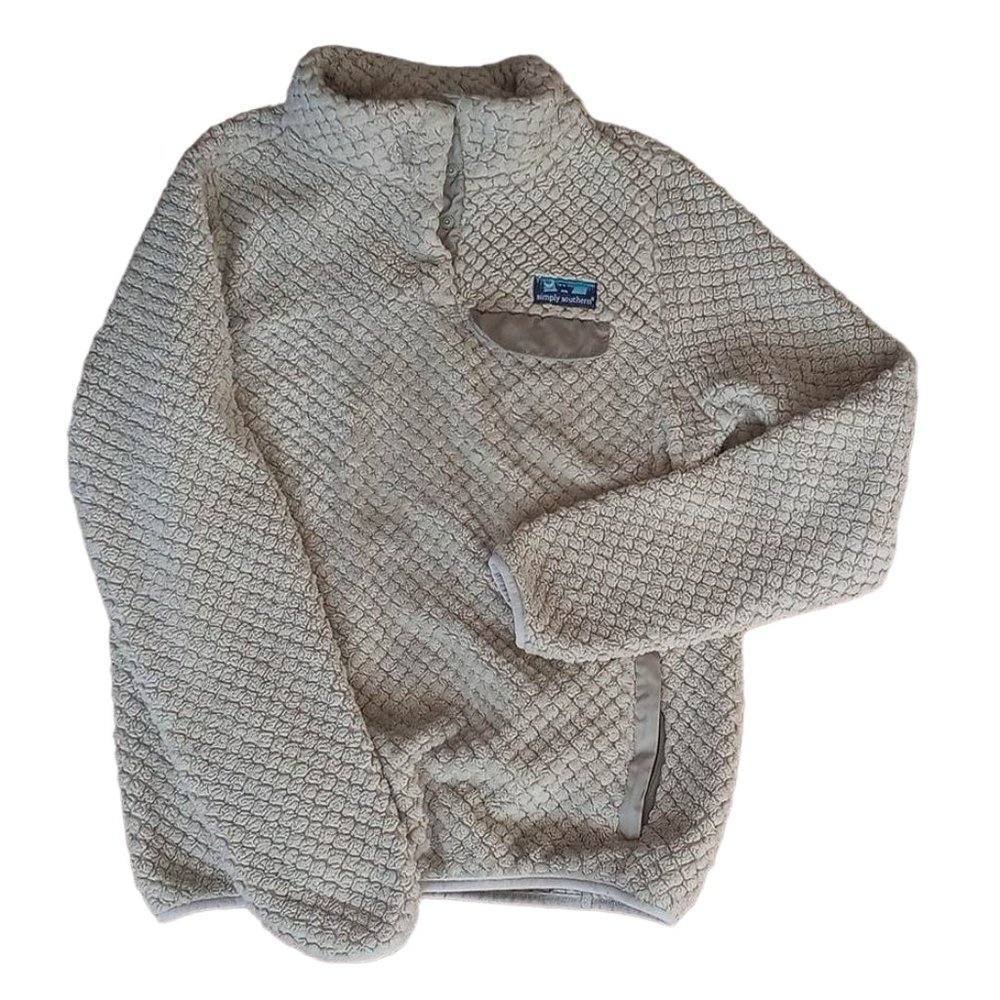 Simply Southern Womens Soft Sherpa Fleece Snap Button… - Gem